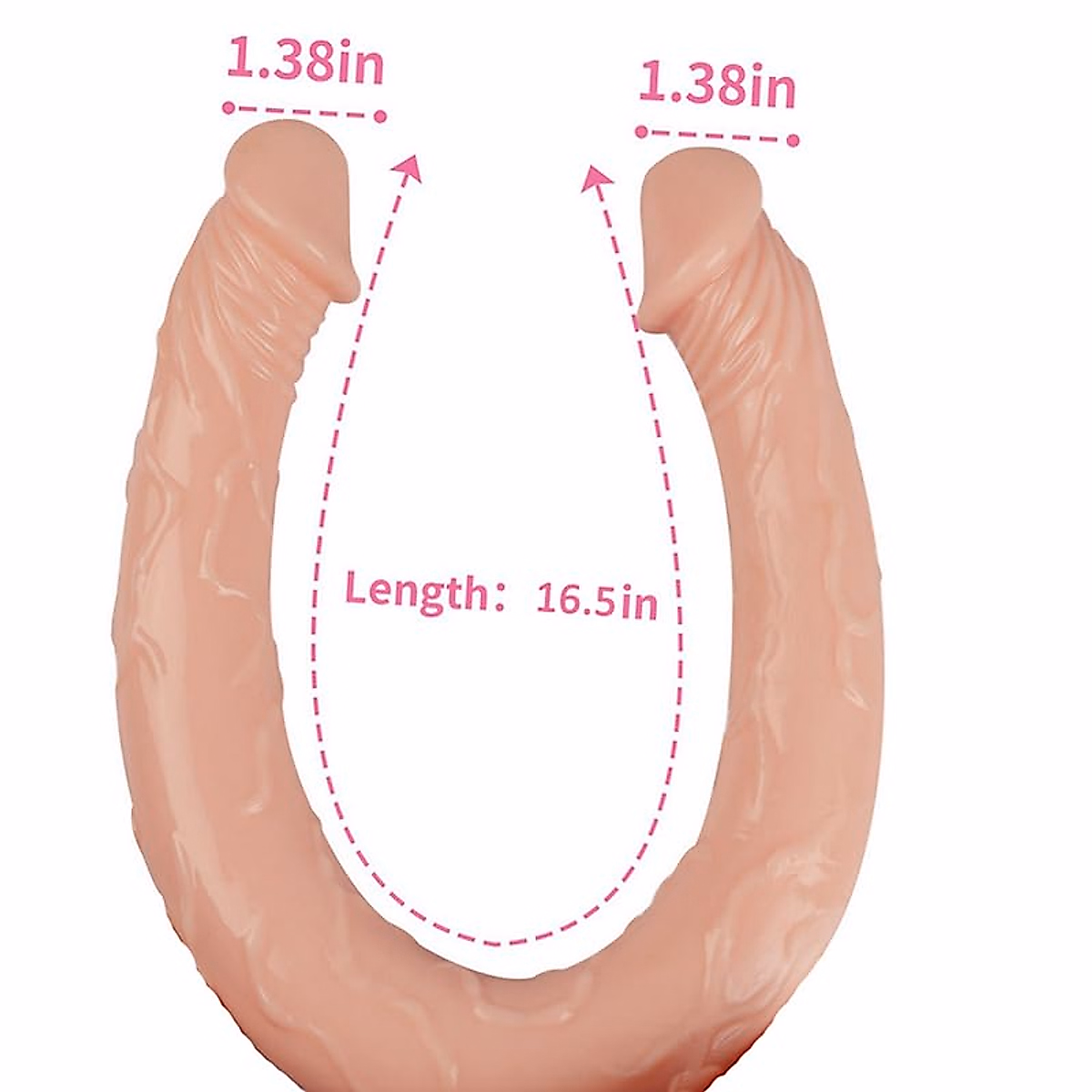 Exquisite 18.11 inches Double Headed Silicone Strong Suction Cup for Hands-Free Realistic Classic Double-Ended Wand Tool for Female Beginners - XjmFx26-2