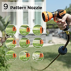 Giraffe Tools Retractable Garden Hose Reel 1/2 Inch x 130 ft, Super Heavy Duty, Any Length Lock, Slow Return System, Wall Mounted and 180 Deg Swivel Bracket