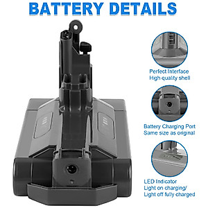 Hanaix 4500mAh 25.2V Replacement for Dyson V10 Battery Compatible with Dyson V10 Animal V10 Absolute V10 Fluffy V10 Motorhead V10 SV12 Cordless Stick Vaccuum Cleaner (Not Fit SV10)