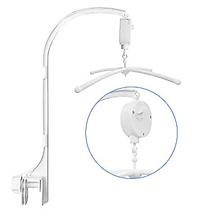 25 Inch Musical Cot Mobile, FineGood Baby Mobile Cot Mobiles for Babies Crib Mobile Bed Bell Holder with Soothing Music Box