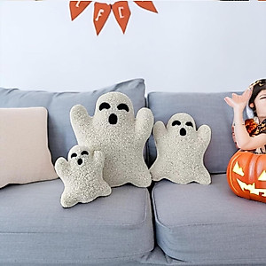 Cute Ghost Pillow, Ghost Shaped Plush Pillow, Halloween Throw Pillows Decorative Spooky Pillows, Halloween Ghost Pillow, Ghost Stuffed Animal for Sofa Bed Couch Holiday Party Children Gift (3PCS)