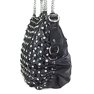Zzfab Premium Classic Net Bling Handbag Black