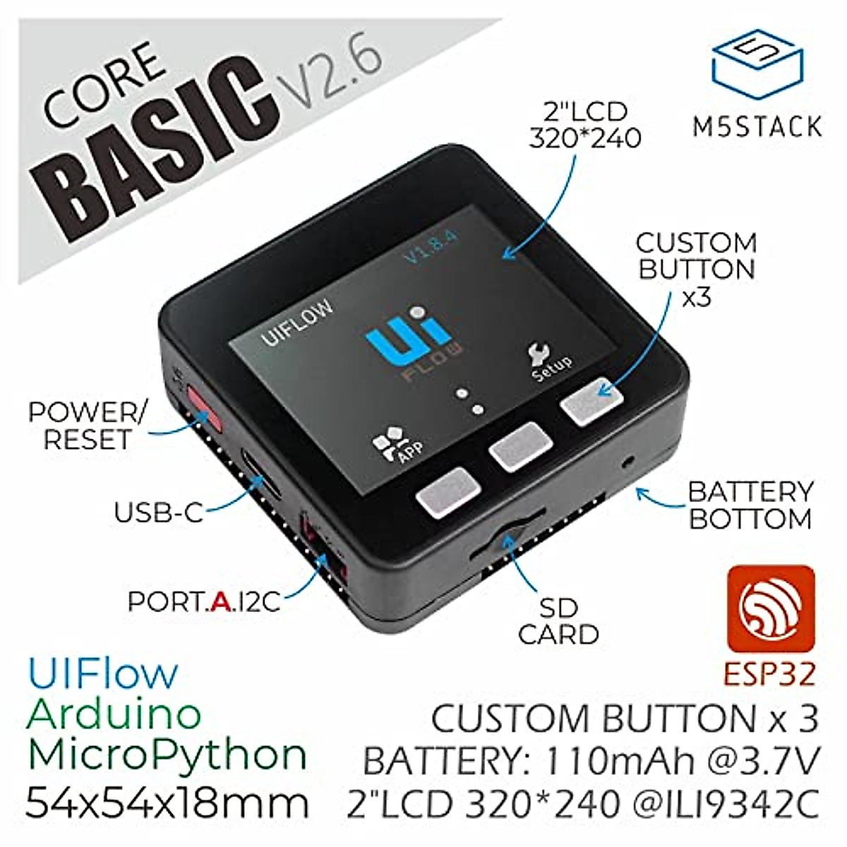 M5Stack ESP32 Basic Core IoT Development Kit V2.6