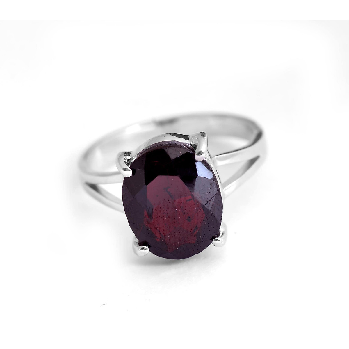 6.10 Ct Natural Red Garnet Gemstone Engagement Anniversary Ring in 925 Sterling Silver