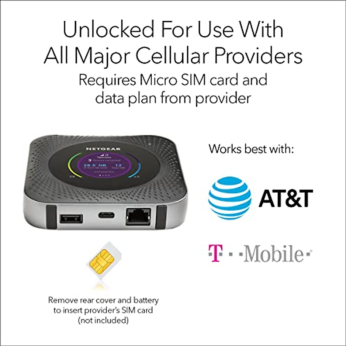 NETGEAR Nighthawk M1 4G LTE WiFi Mobile Hotspot (MR1100-100NAS) – Up to 1Gbps Speed, Works Best with AT&T and T-Mobile, Connects Up to 20 Devices, Secure Wireless Network Anywhere