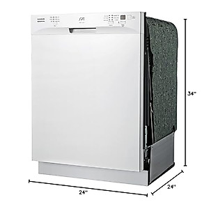 SPT SD-6501WA 24″-wide Built-In Stainless Steel Tall Tub Dishwasher with ENERGY STAR, Heated Drying, 6 Wash Programs and 14 Plate Settings – White
