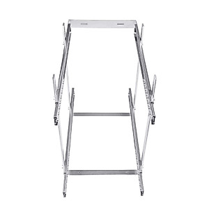 Mecete Pull Out Cabinet Base Organizer Pull-Out 2-Tier Base Cabinet Cookware Organizer (12 Inches) for Pots, Pans, and Lid Cookware, Chrome