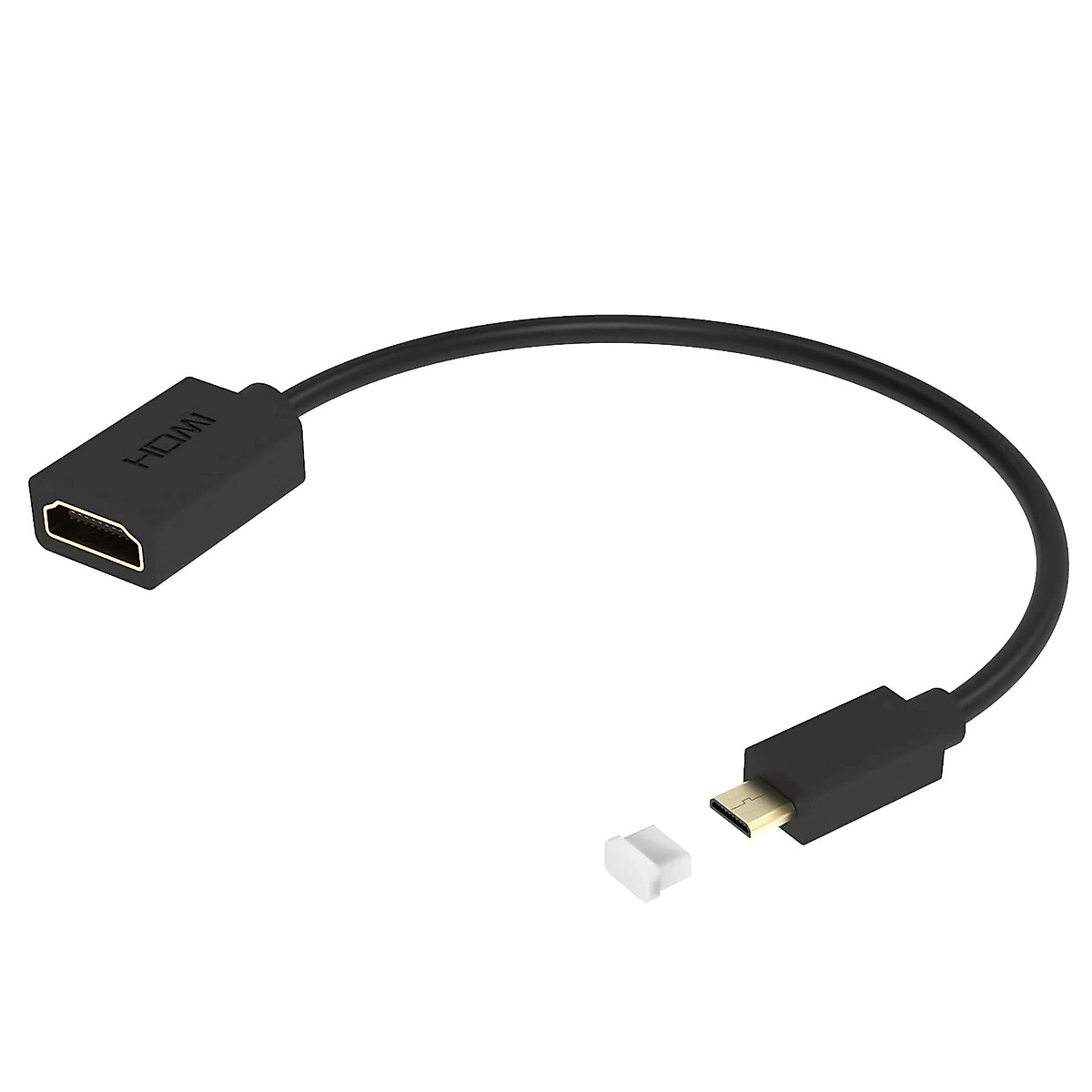 Micro HDMI to HDMI Adapter, 4K Mirco HDMI Male to HDMI Female Cable(Type D to Type A), Support 1080P 3D, for GoPro Hero8/7/6/5, Raspberry pi 4, Sony 6300, Nikon/Canon, Yoga 3 and Other Action Camera