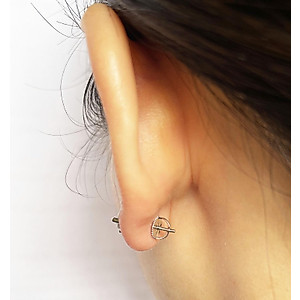 2-Pairs Screw Earring Backs for Threaded Post .032"/0.8mm,18K Gold Plated Sterling Silver Screw on Earring Backs Replacements for Diamond Earring Studs, Hypoallergenic Secure ScrewBacks