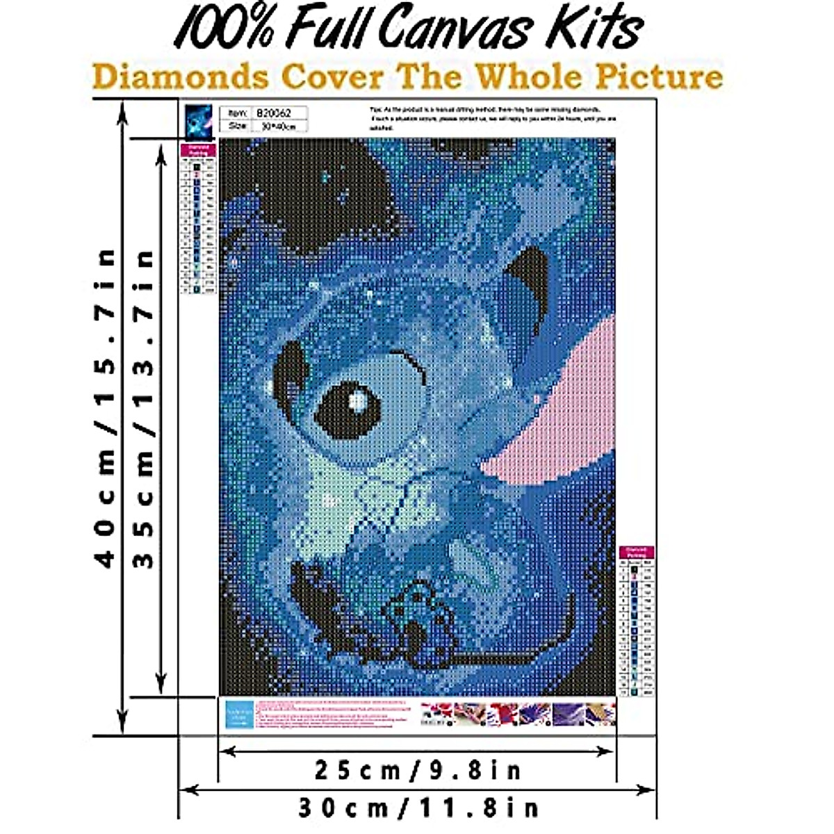 FILASLFT Stitch Diamond Painting, Diamond Art Stitch, Diamond Painting Kits for Adults, Diamond Painting Stitch Gem Art Craft DIY Home Wall Decor 12 x 16 inch (Galaxy Stitch Diamond Painting)