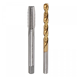uxcell M8 x 1.5 Straight Flute Thread Tap and 6.5mm Twist Drill Bit Set, Metric Titanium Plated 6542 High Speed Steel Machine Screw Thread Tap Threading Drilling Tool