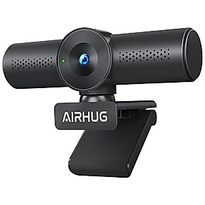 AIRHUG 2K Webcam with Microphones, USB Web Cam for Computer and Laptop Plug & Play, Web Camera with Privacy Cover, 71°,for Streaming and Conferencing