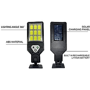 Iuhan Solar Street Light, IP65 Waterproof Outdoor Solar Powered Street Lights Dusk to Dawning with Motion Sensor LED Floods Light for Parking Lot, Drive-Way