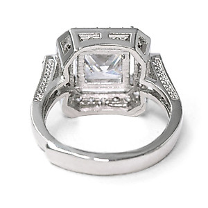 Weiss Radiant Cut CZ Engagement Ring and Cocktail Ring - ADJUSTABLE sizes 6 thru 11