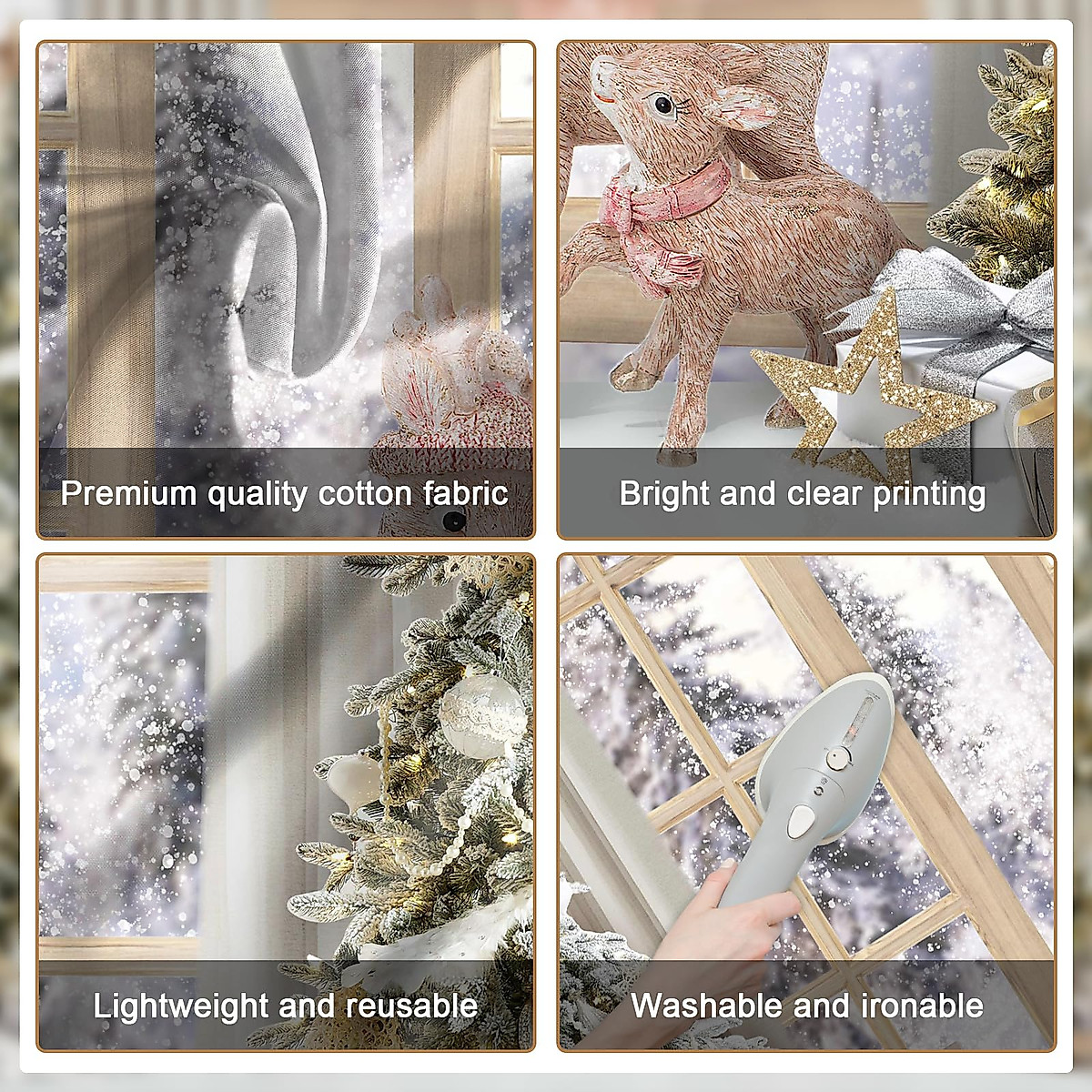 Avezano 10x8ft Christmas Backdrop Xmas Tree Christmas Window Snow Scene Photography Background Winter Holiday Family Portrait Kids Newborn Portraits Backdrops Photo Studio Props