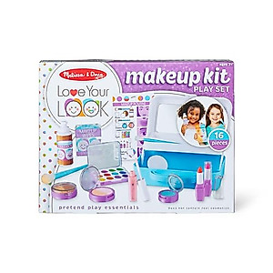 Melissa & Doug Love Your Look - Makeup Kit Play Set,16 pieces of pretend makeup