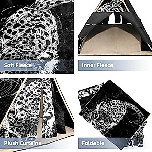 Leopard, Guinea Pig Bed Washable Small Animal Hideout, Hamster Cage Accessories for Gerbils Chipmunks Squirrels Hedgehogs Guinea Pigs