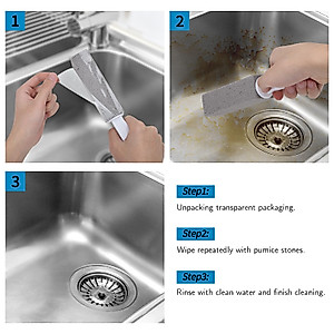 HongWay Pumice Stone for Toilet Cleaning, 18 Pack, Delicate and Strong, with High Density, Toilet Bowl Clean Brush with Handle for Cleaning Toilet, Bathtubs, Kitchen Sink, Grill, Household