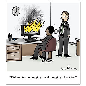 CafePress Unplug And Plug Back In Cartoon Ceramic Coffee Mug, Tea Cup 11 oz