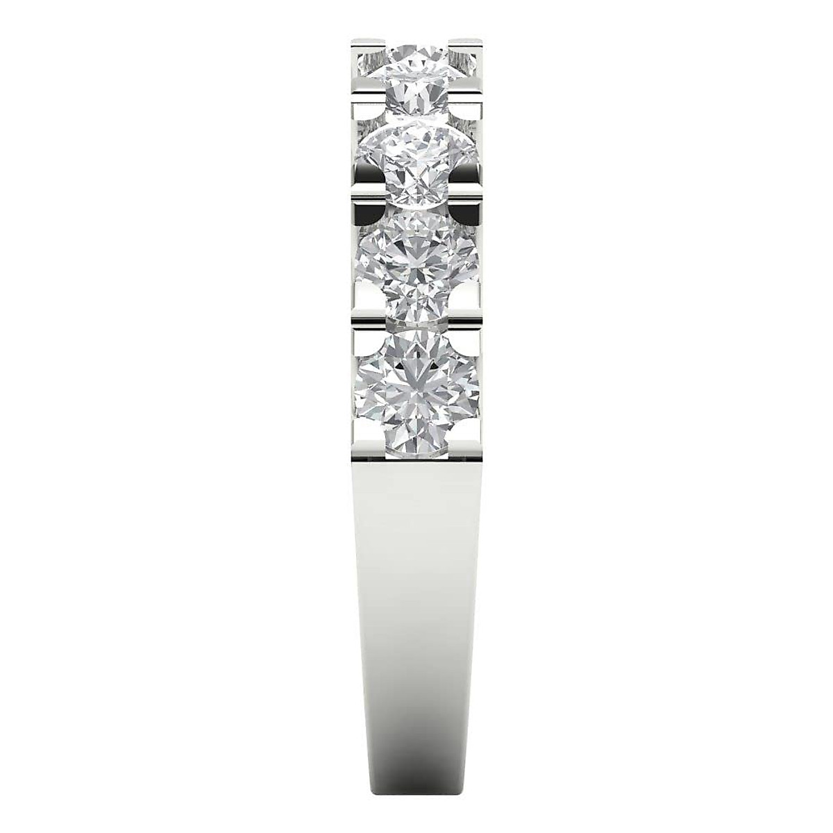 1.53 ct Round Cut Clear Simulated Diamond 14k White Gold Stackable Wedding Engagement Designer Anniversary Ring Band Sz 9.5