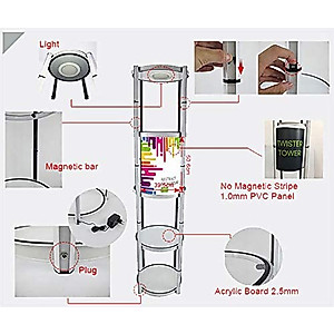 81 in Portable Display Case Set 5-Layer Circle Quick Installation Potable Twister Tower Portable Trade Show Counter with Twist and Fold Design- Stand Only (White)