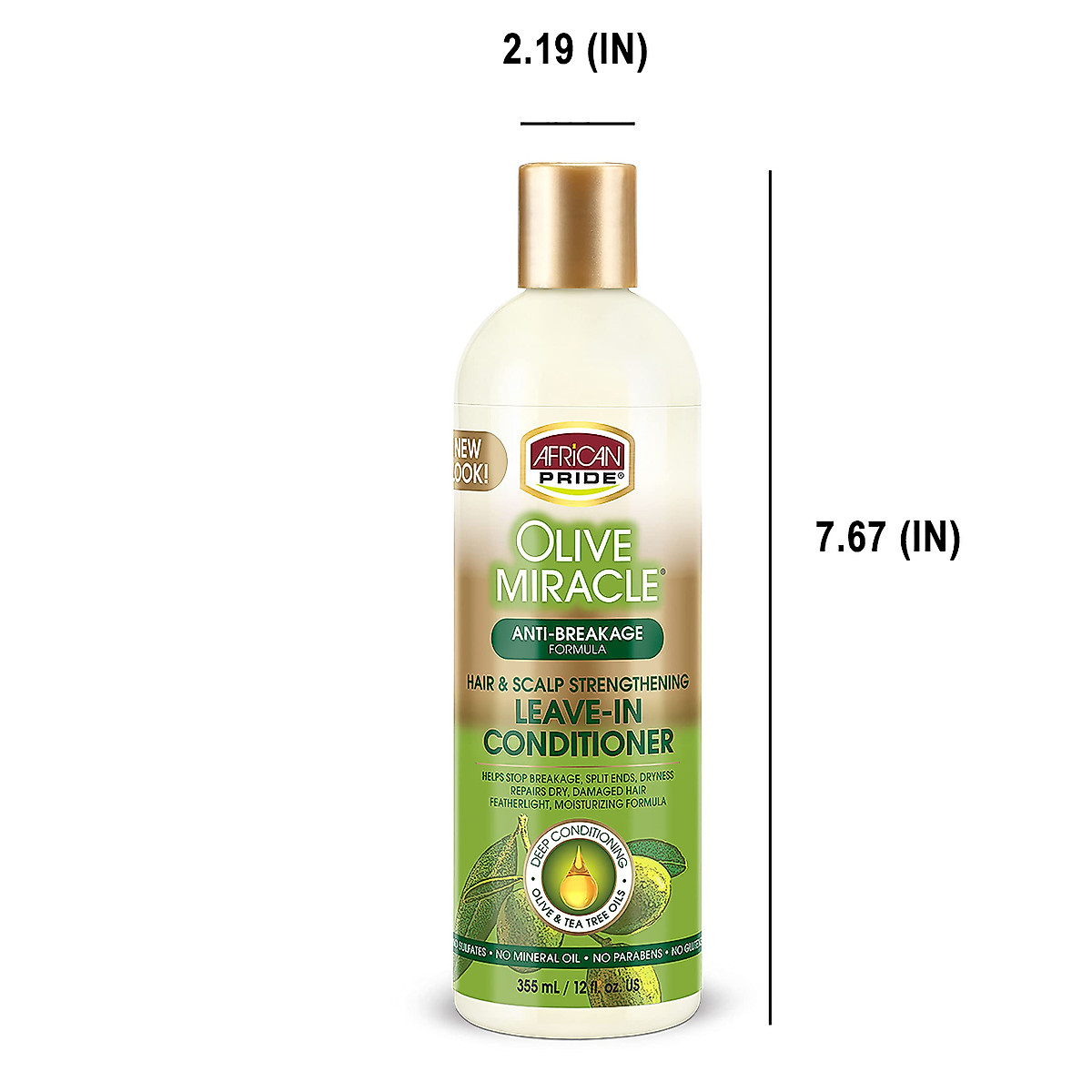 African Pride Olive Miracle Leave-In Conditioner (3 Pack) enriched with olive oil and tea tree to seal in moisture and prevent breakage. 12oz.