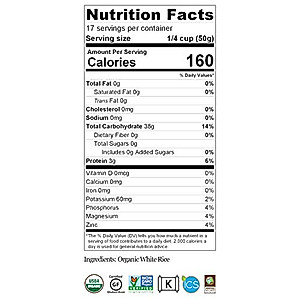 Lotus Foods Organic Brown Jasmine Rice, 30 Oz(Pack of 6)