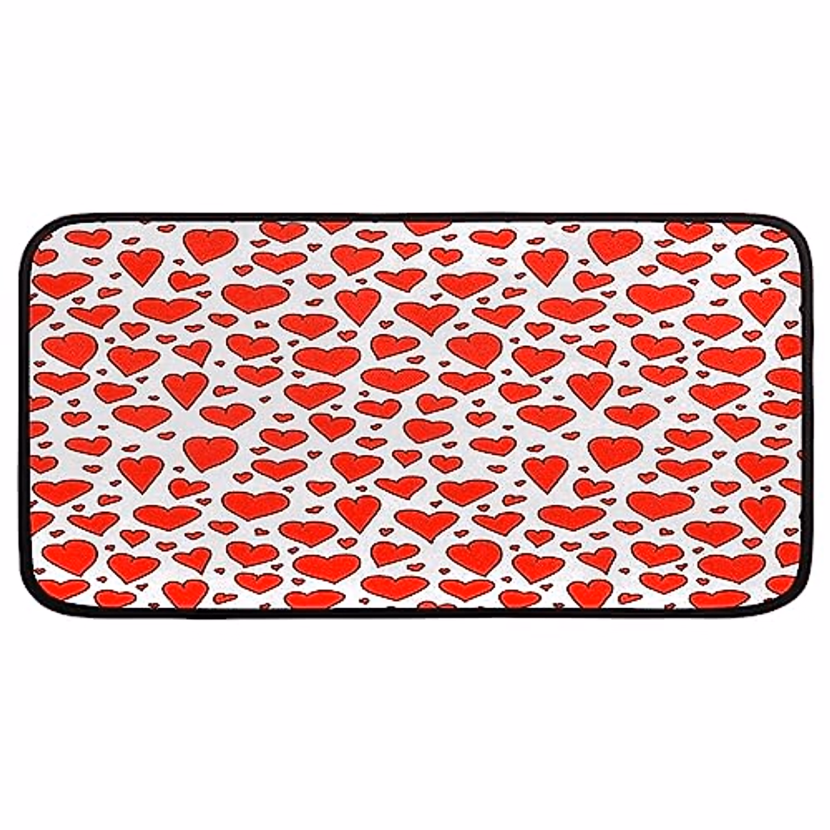 KOBLEN Red Love Heart Kitchen Rugs Non Slip Washable Absorbent Kitchen Mats 20x39 inch Cushioned Anti Fatigue Kitchen Floor Mats for in Front of Sink
