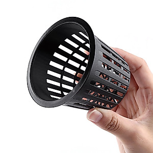 10Pack Net Pots 2.5 Inch Garden Plastic Slotted Mesh Net Cups Orchids Pots Mesh Baskets Hydroponics Supplies Cups Heavy Duty Plant Nursery Basket Planting Basket Cup with Wide Lip Design(Black)