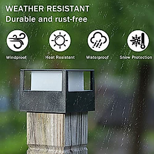 Viewsun 12 Pack Solar Post Cap Lights, Outdoor Garden Solar Powered Fence Post Cap Lights with SMD LEDs Waterproof Light Decorative for Fence Deck or Patio Decor, Fits 4x4, 5x5 or 6x6 Wooden Posts