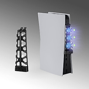PS5 Cooling Fans, PS5 Cooling Fan Horizontal Compatible with PlayStation 5 Disc & Digital Edition Console, Include Fan Light, Fan Switch and USB Output Port (NOT for PS5 Slim)