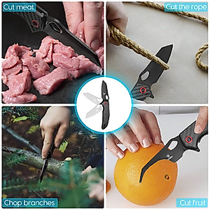 SENNILOX Folding Pocket Knife,3.26" D2 Blade,Full Carbon Fiber Handle,Titanium Coating,Unique Tool Gift for Men Women