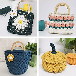 200g Blue Gray Crochet Yarn Basket Crochet Bag Fabric Yarn Cotton Cloth T-Shirt Yarn Ribbon Yarn