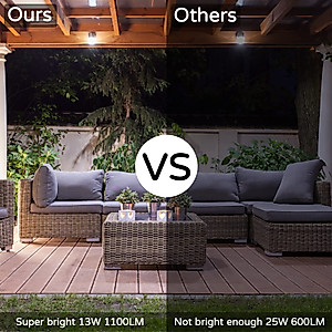 Motion Sensor Light Bulbs, 13W(100W Equivalent) Motion Detector Auto Activated Dusk to Dawn Security LED Bulb, A19 E26 5000K Daylight Outdoor/Indoor Lighting for Garage Porch Stairs Patio, 3 Pack