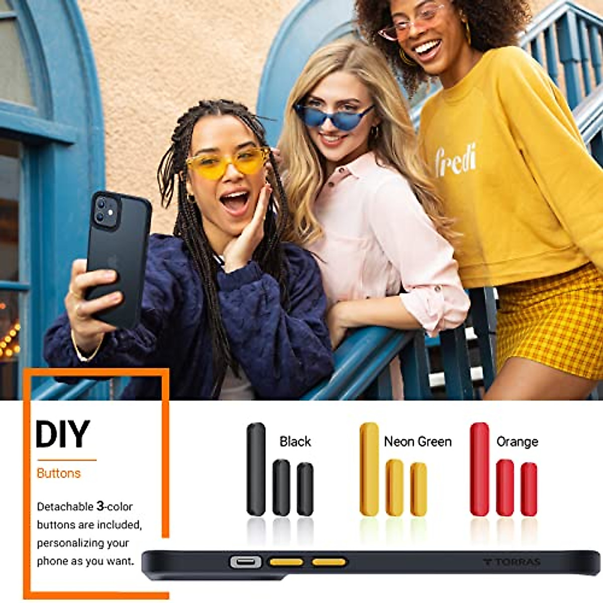 TORRAS Shockproof Designed for iPhone 12 Mini Case [8FT Military Grade Drop Tested] Slim Fit Hard iPhone 12 Mini Phone Case with Silicone Bumper, Translucent Case for iPhone 12 Mini 5.4“, Black