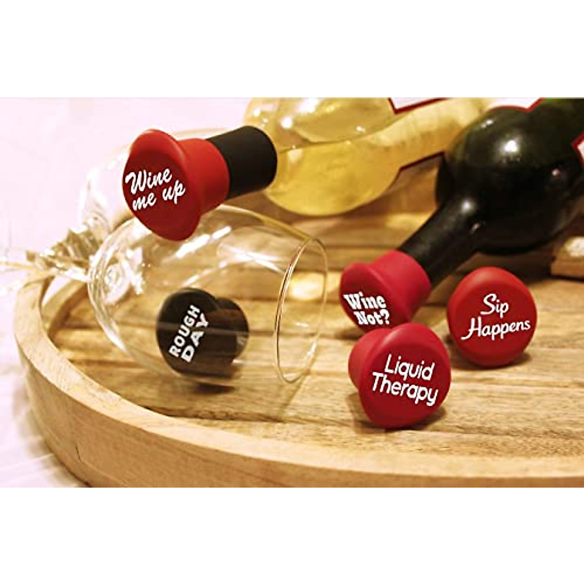 Wine Gifts Set – Luxurious Wine Accessories Set with Wooden Box- Wine Set includes Rechargeable Wine Opener, Aerator, Wine Stoppers & Pairing Guide- The Best Wine Basket Gift - Wine Gifts for Women