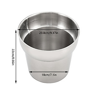 BANLICALI 7L Soup Chafer, 400W Stainless Steel Soup Pot with Electric Heating Plate and Pump, Round Soup Chafer for Catering Parties Events Wedding Silver Adjustable Temperature 50-85℃