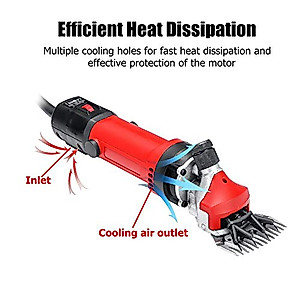 coldwind Sheep Clipper,Professional Heavy Duty Sheep Shearing Machine with 6 Speed,Electric Shearing Machine for Shaving Fur Wool in Sheep Goats Cattle and Other Farm Livestock Pet-Red
