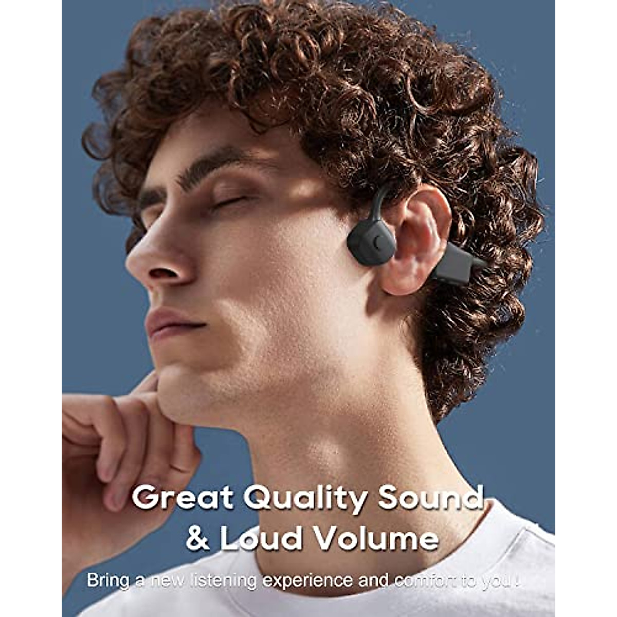 Guudsoud Bone Conduction Headphones,Open Ear Headphones Wireless Bluetooth 5.2 with Mic,Waterproof Sweatproof Sport Earphones