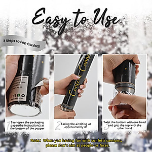 Confetti Cannon White Biodegradable Party Popper 12 Pack Rice Paper Party Poppers Confetti Shooters White Confetti Cannons for Wedding Graduation New Year Eve Celebration Christmas Birthday Party