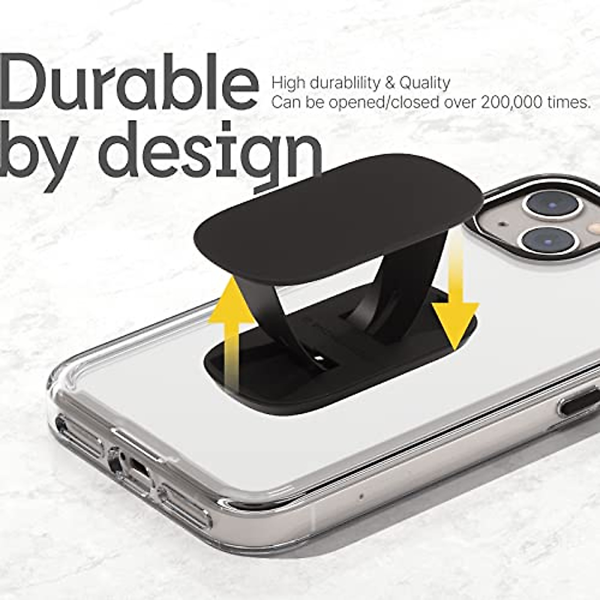 RhinoShield GRIPMAX - Grip and Stand for Phones and Cases, Reusable and Durable, Smartphone Accessory - Black