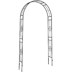 DOEWORKS Garden Arch, 3' 11''Wide x 7'10''High Garden Arbor with Sharp Ends for Climbing Vines and Plants,Weddings, Party Decoration, Black