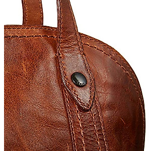 Frye womens Melissa Leather Domed Zip Satchel Bag, Cognac, One Size US
