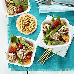 TRTRin [3000 Count 100% Natural Bamboo Toothpicks - With 1 Piece Reusable Toothpick Holder, Sturdy and Smooth Toothpicks for Parties, Appetizers, Olives, BBQ, Fruit and Teeth Cleaning, Black.