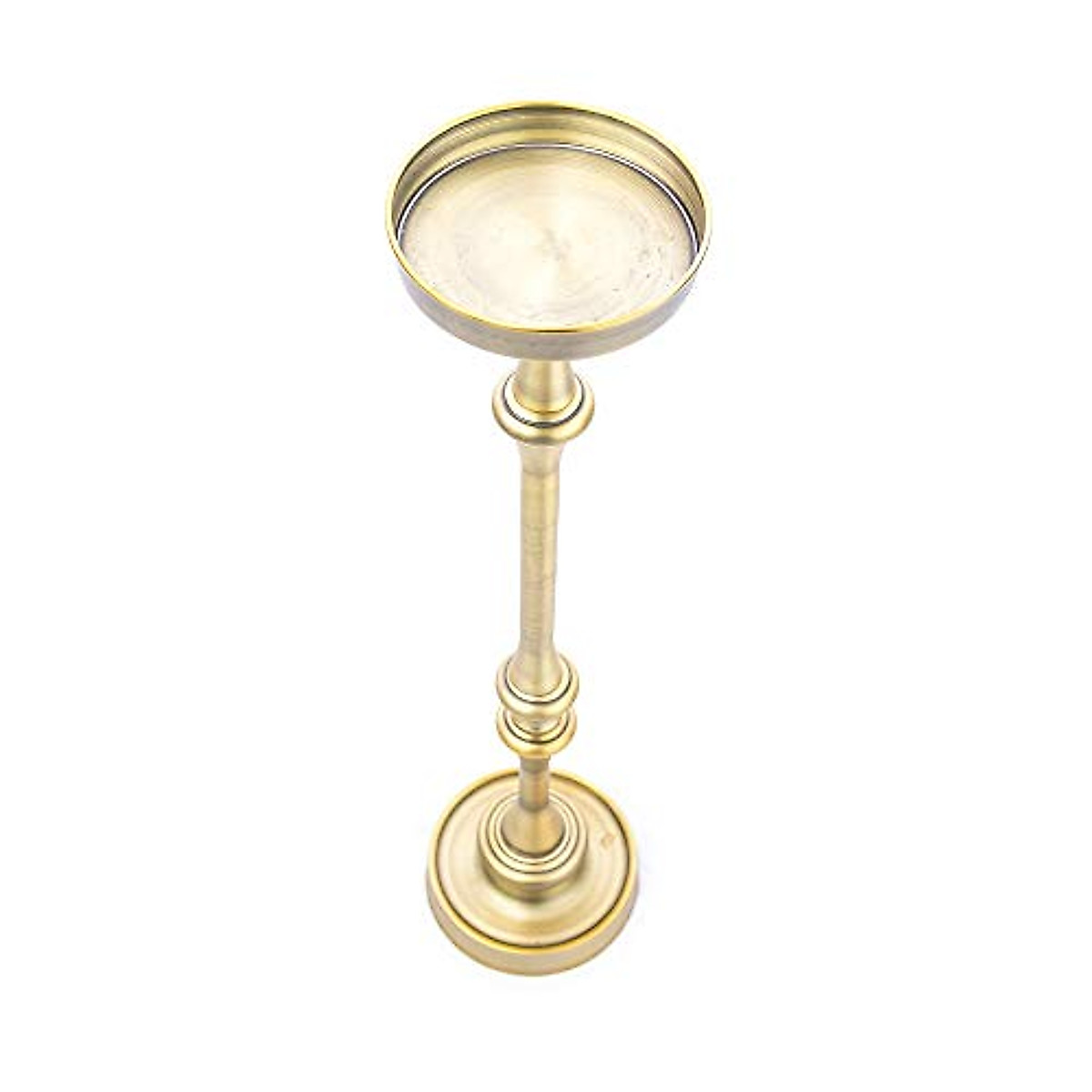 NewRidge Home Goods Dapper Glam 6in. Round Martini, Set of 2, for Small Spaces and Living Room End, Side, Drink Table, 5.74" Lx5.74 Dx25.99 H, Brass