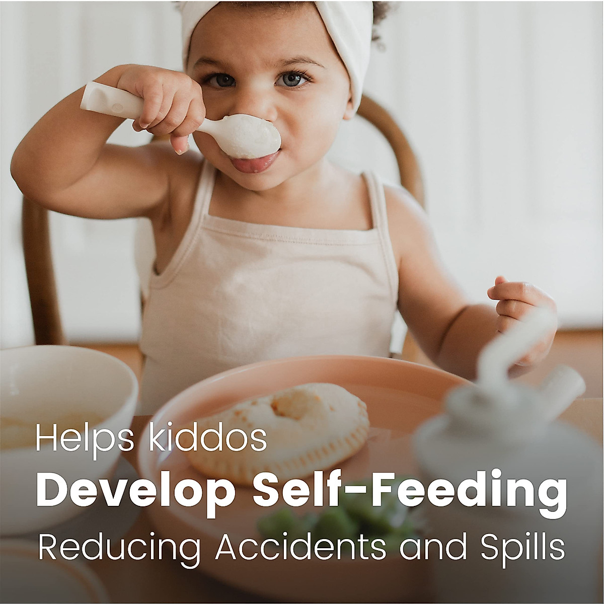 Miniware Little Foodie Set with Cereal Bowl, Sandwich Plate, My First Cutlery Set, 1-2-3 Sip Cup, and Detachable Suction Foot for Baby Toddler Kids | BPA Free (Vanilla + Aqua)