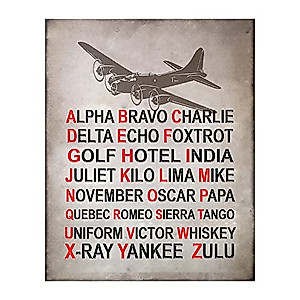 Alpha Bravo Charlie - Military Wall Art, NATO Phonetic Alphabet Military Wall Decor, Patriotic Wall Art Print, Home Decor, Bar Garage Decor, Living Room Decor For Wall, Office Decor, Unframed - 8x10