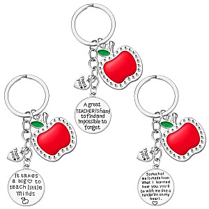 iJuqi Teacher Gifts for Women - 6PCS Teacher Keychain Teacher Appreciation Gifts, Thank You Gifts for Birthday Valentine's Day Christmas Gifts for Teachers