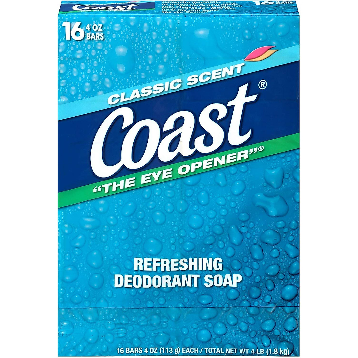 Coast Refreshing Deodorant Soap - Bar Soap with Thick Rich Lather - Clean Rinsing Formula for Fresh, Non-Dry Skin - Classic Scent - 16 x 4 oz