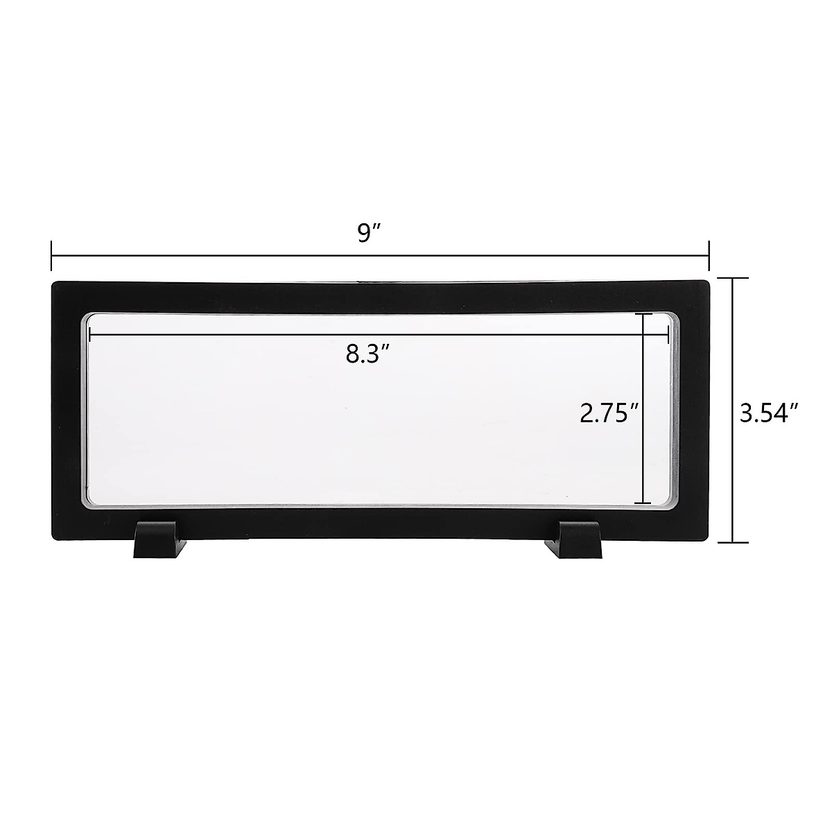 Dicunoy 6 PCS 3D Floating Display Case, Coins Display Stand Holder for Jewelry, Large Suspension Money Frame Box for Dollar Bill, Medallions, Fossils, Rocks, Stamps, 9" x 3.54" x 0.75"